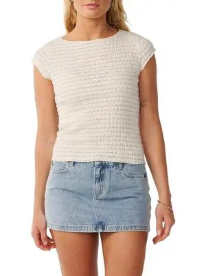Rip Curl Bossa Nova Textured Open-knit Top - Bone