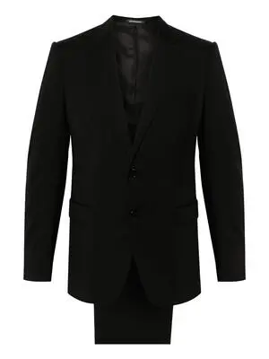 Emporio Armani Wool Single-breasted Suit - Black