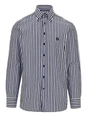 Etro Pegaso Logo Cotton Shirt - Blue