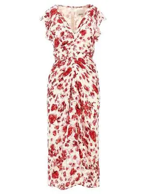 Isabel Marant Étoile ISABEL MARANT "Lyndsay" Floral Print Silk-Blend Midi Dress Multicolor