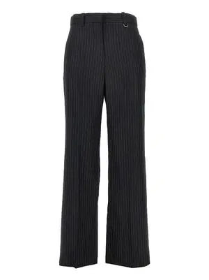 Isabel Marant Étoile Wool-blend Pinstriped Tailored Pants - Black