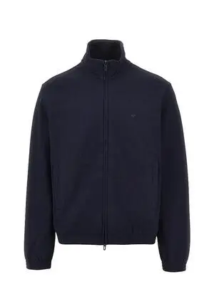 Emporio Armani Piquet Jersey Full-zip Sweatshirt - Blue