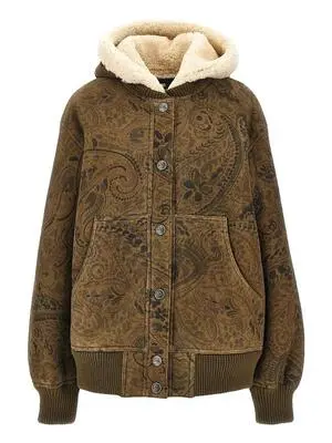 ETRO ETRO Suede Leather Jacket With Paisley Motif