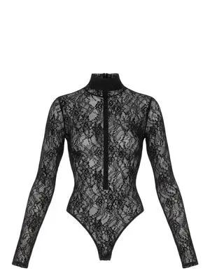 Andamane The Attico Ziggy Lace Bodysuit - Black
