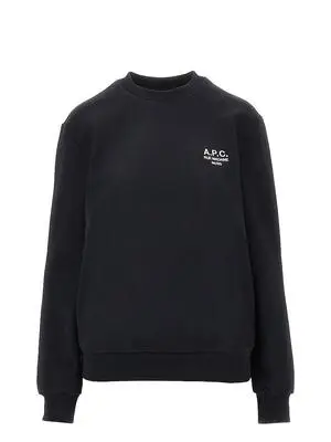 A.p.c. Crewneck Sweatshirt With Logo Embroidery - Black