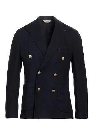 PAOLONI Blazer Size Virgin Wool, Polyamide, Elastane - Blue