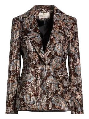 KAOS Single-breasted Velvet Blazer - Brown