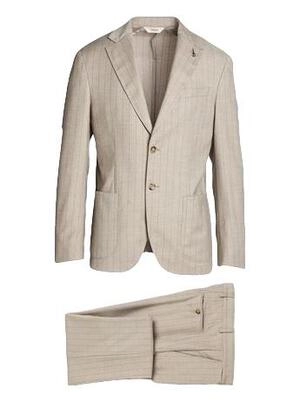 PAOLONI Suit Taupe Size Virgin Wool, Elastane - Grey
