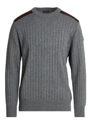 Paul & Shark Sweater In Virgin Wool, Viscose, Cashmere, And Goat Skin - Grey