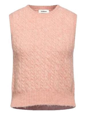 Sandro Sleeveless Cable-knit Crewneck Sweater - Pink