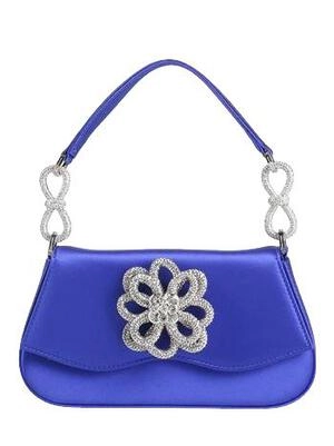 Mach & Mach Embellished Satin Baguette Bag - Blue
