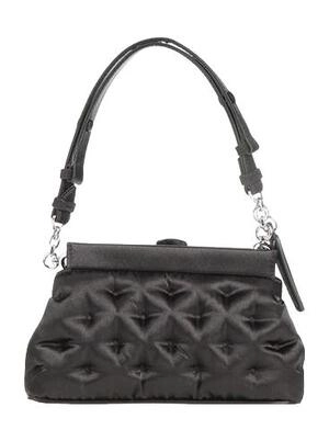 MAISON MARGIELA Quilted Satin Clutch With Detachable Top Handle - Black