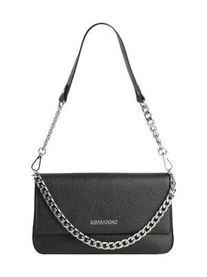 ERMANNO FIRENZE Pebbled Leather Clutch With Chain Strap - Black