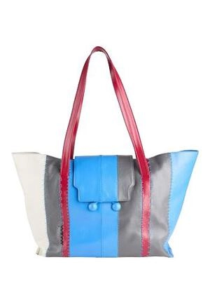 Marni Striped Leather Maxi Tote Bag - Blue