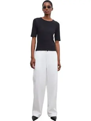 HOUSE OF DAGMAR Fitted Rib T-shirt - Black