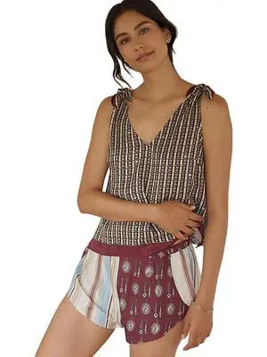LYREBIRD Silken Split-print Shorts - Neutral Pattern