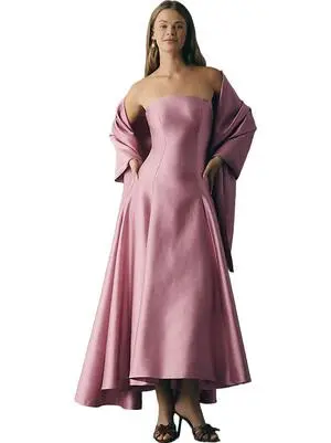 MARE MARE Strapless Drop-waist Midi Dress - Pink