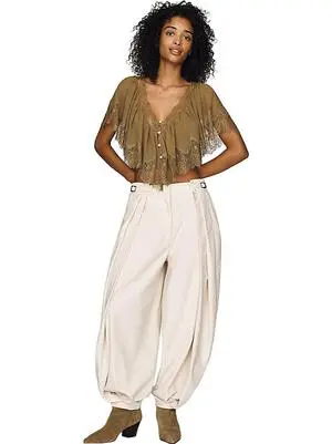 Ronny Kobo High-rise Barrel-leg Pants - Ivory