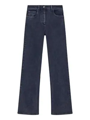 Giorgio Armani Slim-fit Flare Jeans In Overdyed Stretch Cotton Denim - Blue