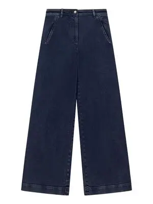Giorgio Armani Wide-leg Stretch Cotton Denim Jeans - Blue