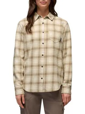 Prana Golden Canyon Organic Cotton Flannel Shirt - Stone
