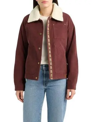 Pendleton Wind Basin Corduroy Jacket With Faux Shearling Collar - Raisin