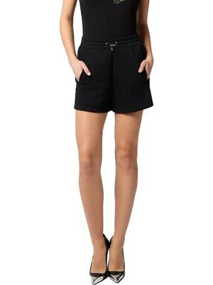 Philipp Plein Rhinestone Embellished Fleece Shorts - Black