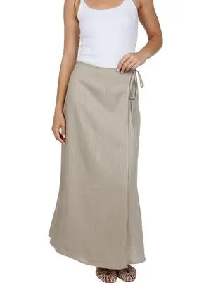 LEISURE LAB Marbella Wrap Maxi Skirt - Mocha