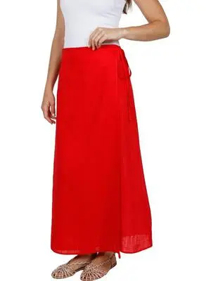 LEISURE LAB Marbella Wrap Skirt - Ruby
