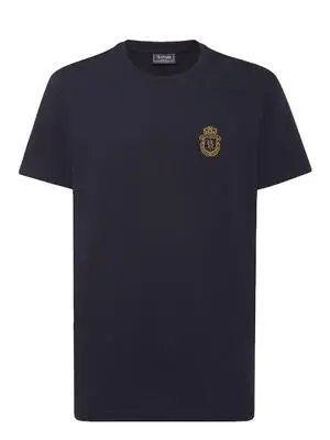 BILLIONAIRE T-shirt Round Neck Ss Crest - Navy