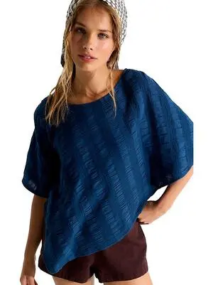 Free People Bea Asymmetrical Top - Poseidon