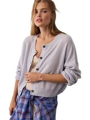 Free People Ottilie Cashmere Cardigan - Arctic Ice