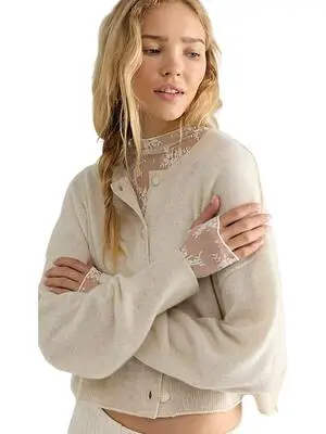 Free People Ottilie Cashmere Cardigan - Chiffon