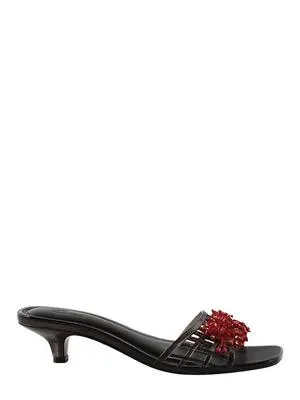HEAVENLY JELLY Embellished Jelly Mule - Black
