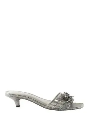 HEAVENLY JELLY Embellished Jelly Mule - Silver