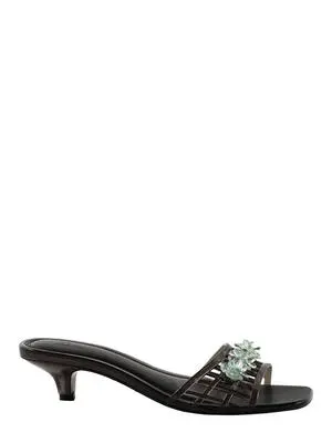 HEAVENLY JELLY Embellished Jelly Mule - Black