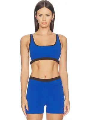 The Upside Montage Rory Scoop Knit Sports Bra In Blue - Lapis