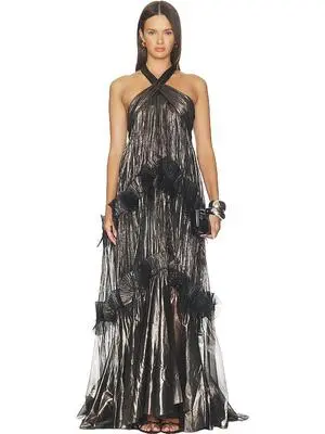 MARIA LUCIA HOHAN Zadie Halterneck Gown - Incense