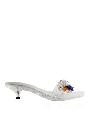 HEAVENLY JELLY Meadow Embellished Jelly Mule - Clear