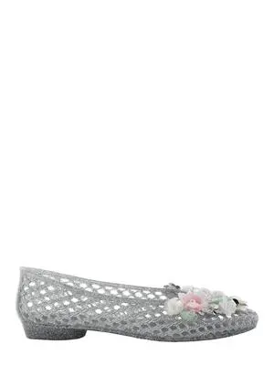 HEAVENLY JELLY Embellished Jelly Mule - Silver