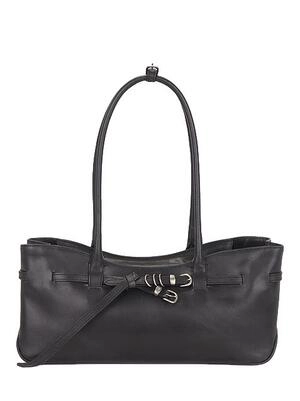 MARGESHERWOOD Grandma Shoulder Bag - Black Pull Up