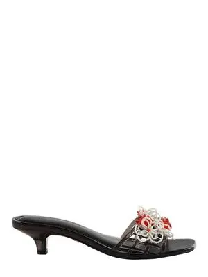 HEAVENLY JELLY Embellished Jelly Mule - Black