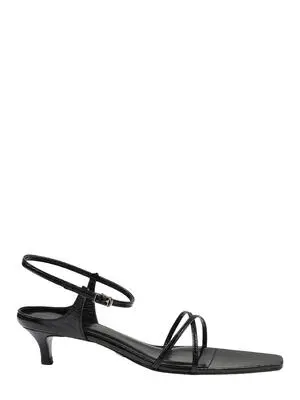 SALONDEJU Vintage Square Cross Strap Sandals - Black