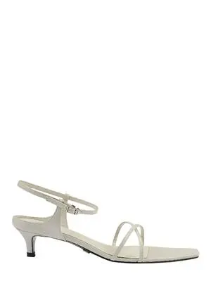 SALONDEJU Vintage Square Cross Strap Sandals - Ivory