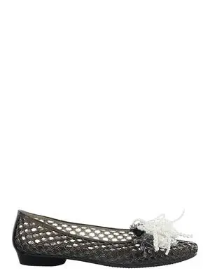HEAVENLY JELLY Embellished Jelly Ballet Flats - Black