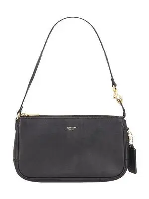 COACH Natural Grain Leather Plaza Bag - Black