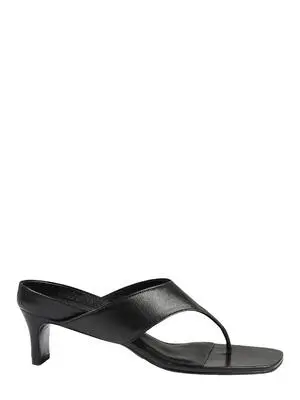 SALONDEJU Mery Heeled Thong Sandals - Black