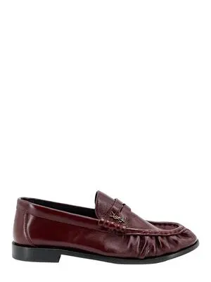 Saint Laurent Le Loafer Leather Shoes - Red