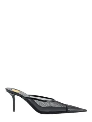 Saint Laurent Renée Mesh Pump With Cassandre Toe - Black