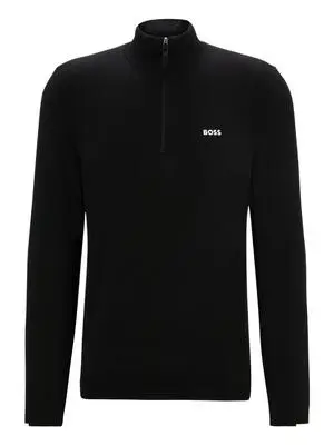 Hugo Boss Half-zip Knitted Jumper - Black